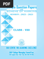 DAV Class 8 Sample Question Paper With Scheme of Marking 2025-26 | PDF