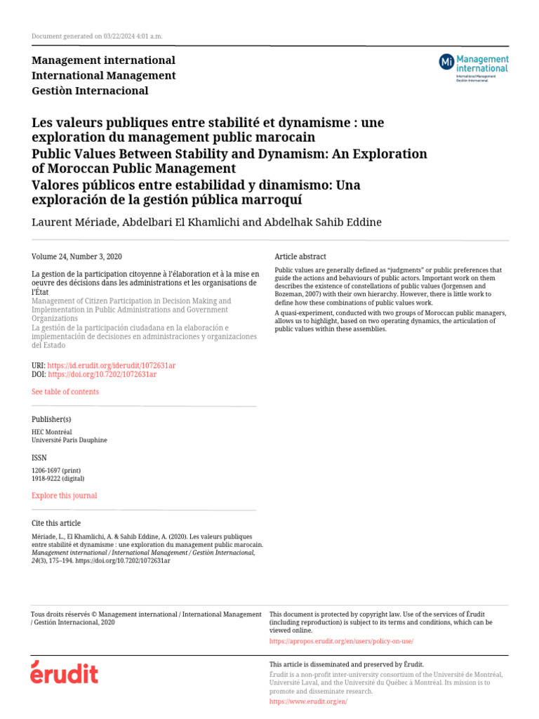 Les Valeurs Publics | PDF