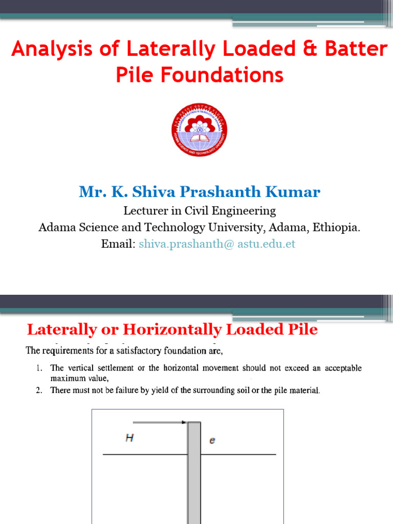 Lateral Load Analysis of Pile Foundations | PDF | Civil Engineering