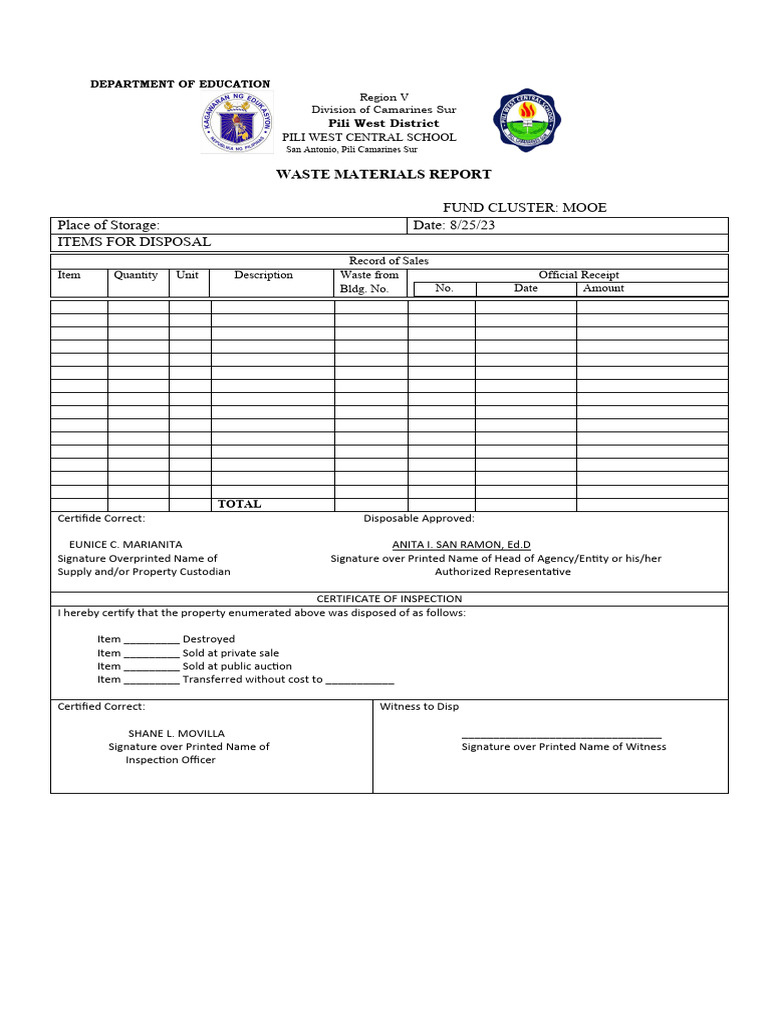 Waste Disposal Report | PDF