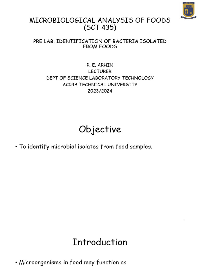 Microbial Identification In Foods Pdf Staphylococcus Microorganism