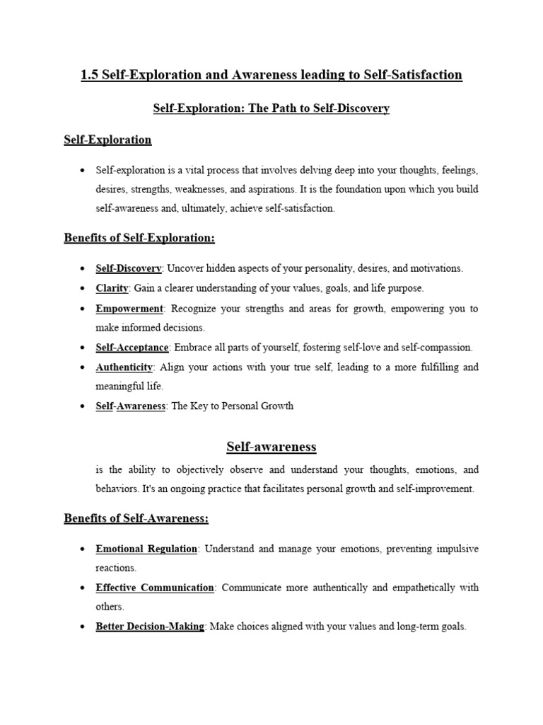 Self-Exploration for Personal Growth | PDF | Goal | Motivational