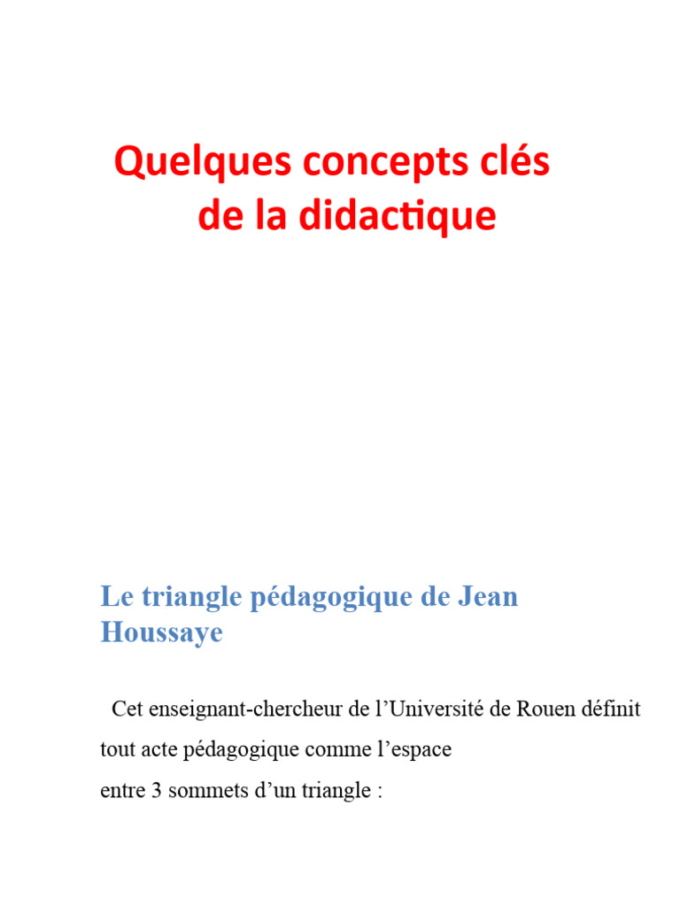 Concepts de Didactique | PDF | Pédagogie | Apprentissage