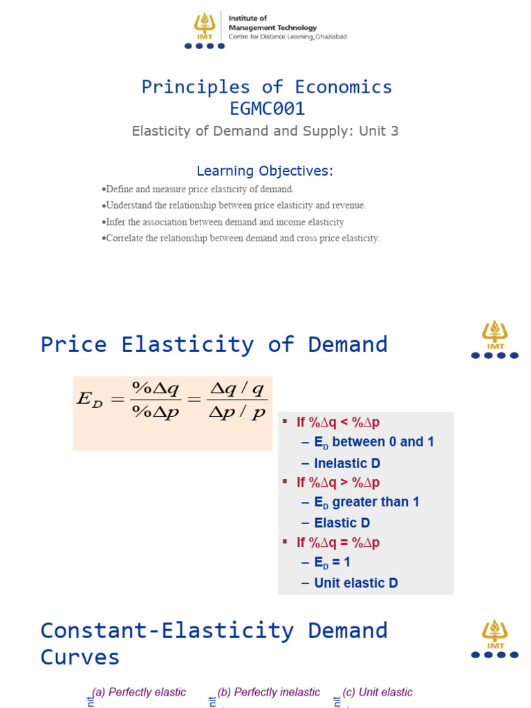 Unit 3 Elasticity of Demand Supply | PDF | Demand | Elasticity (Economics)