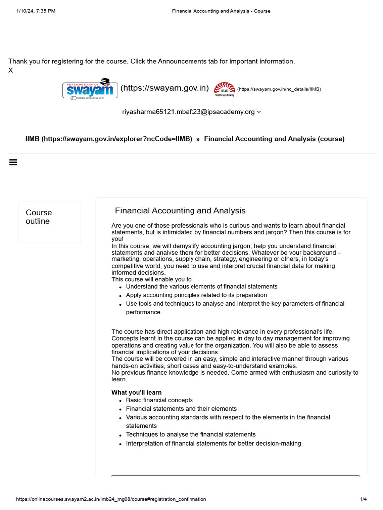 Financial Accounting and Analysis Course | PDF | Accounting | Financial ...