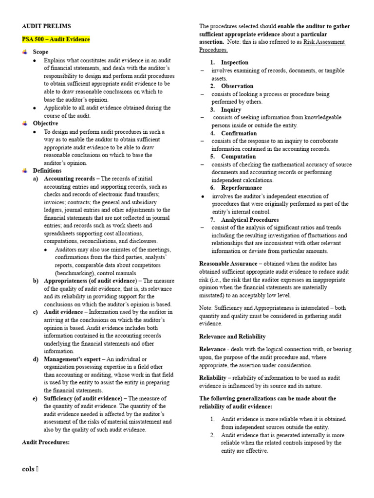 Audit Prelims | PDF | Audit | Financial Audit Audit Prelims | PDF | Audit | Financial Audit