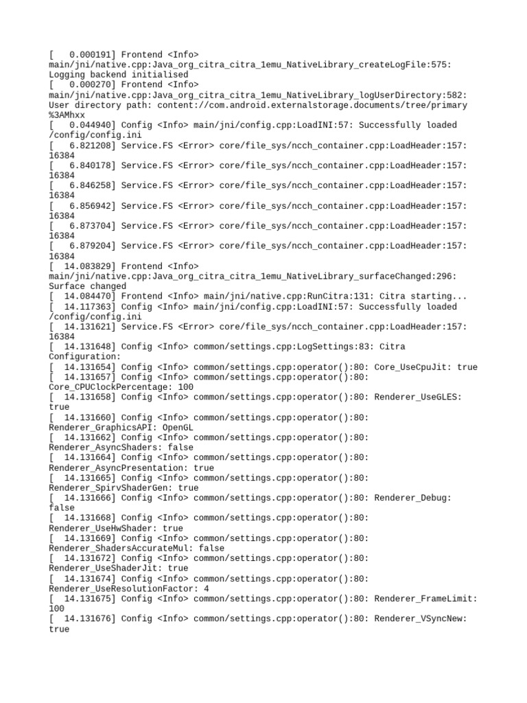 Citra Log | PDF | Computer Science | Computing Citra Log | PDF | Computer Science | Computing