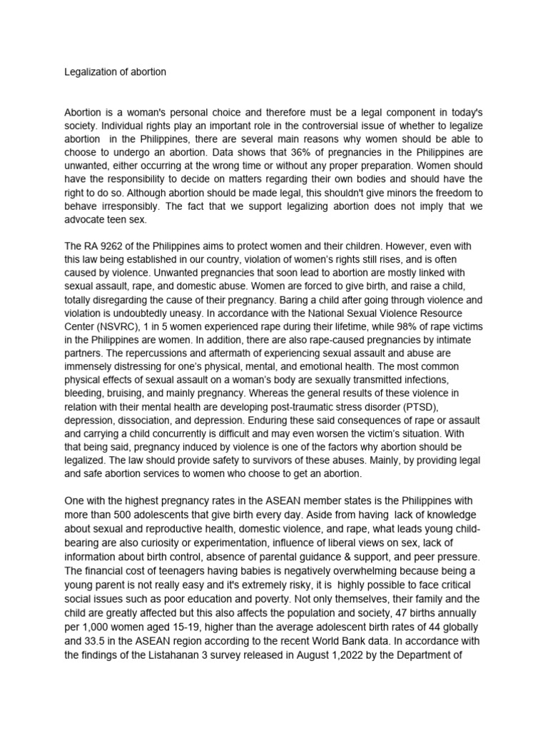 Position Paper | PDF | Abortion | Pregnancy