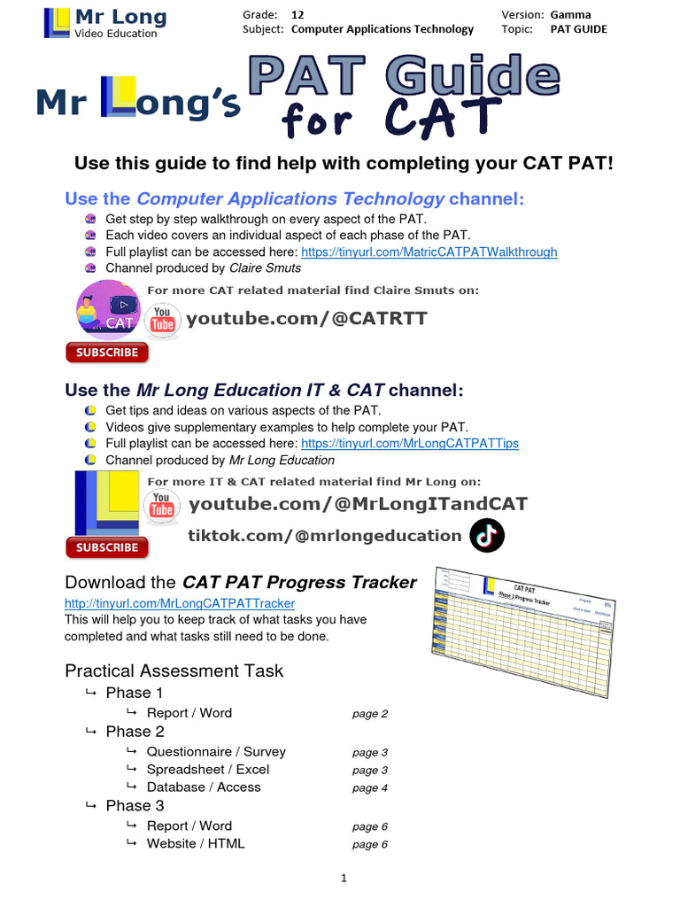 MR Longs PAT Guide For CAT | PDF | Html Element | Spreadsheet