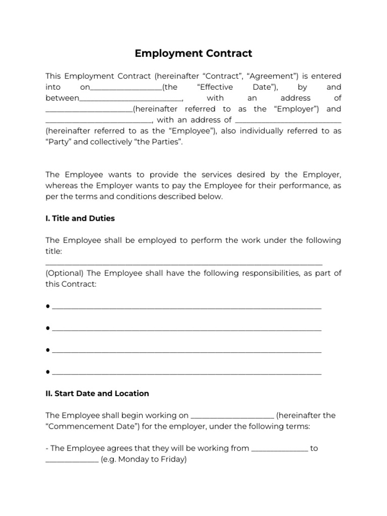 Employment Draft | PDF