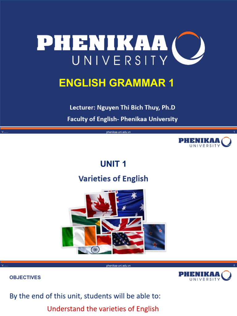 GRAMMAR 1_ Unit 1_ Varieties of English_Sts | PDF | English Language | Word