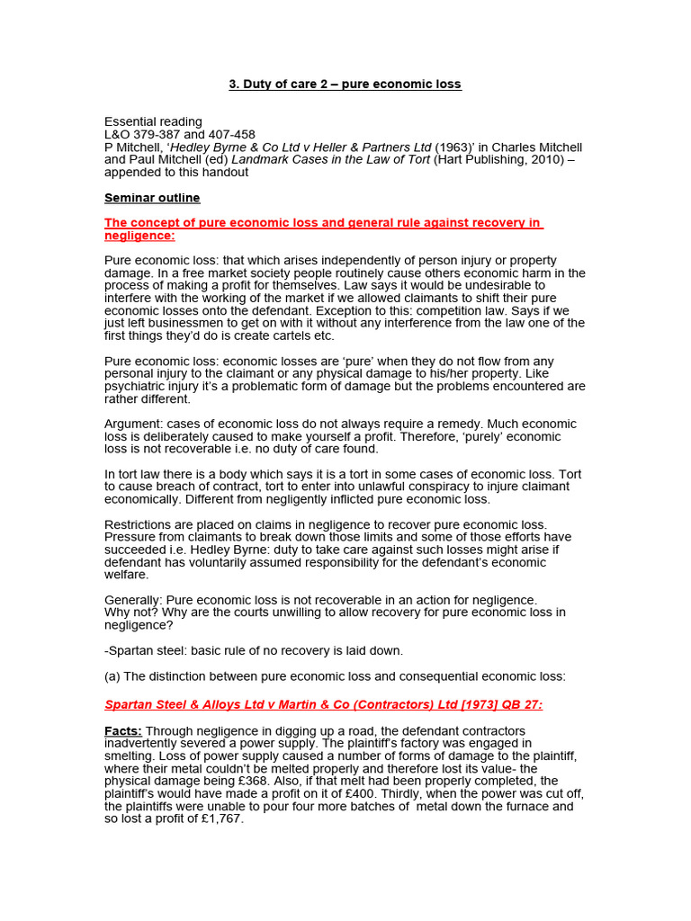 Tort Seminar 3 | PDF | Negligence | Tort