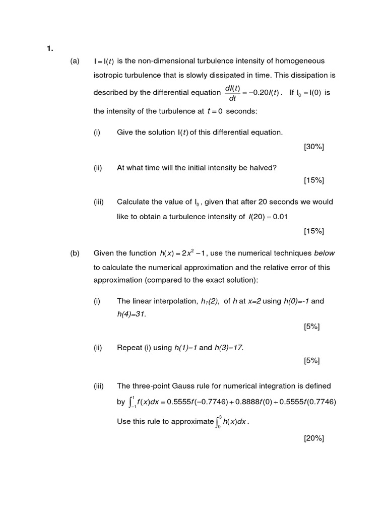Example Exam Questions | PDF | Numerical Analysis | Interpolation