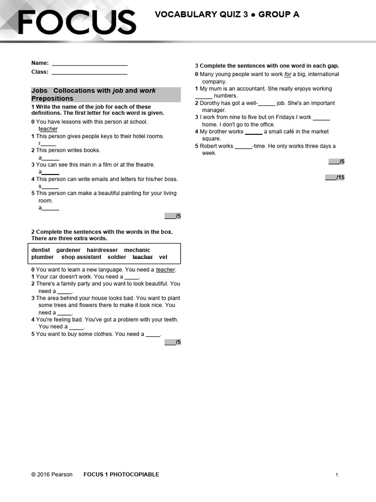 Vocabulary Quiz 3 A | PDF | Human Communication | Linguistics