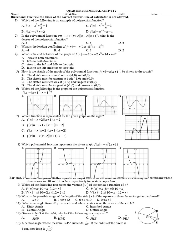 Quarter 2 Week 9 Remedial Activity | PDF | Discrete Mathematics ...