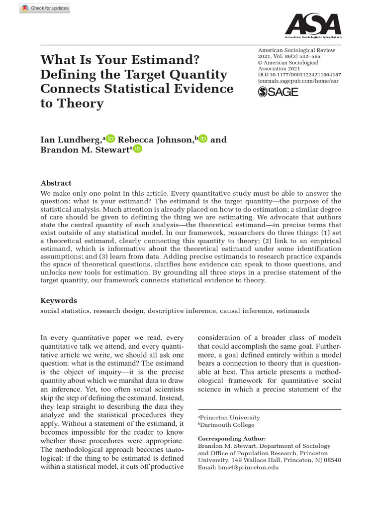 Lundberg 2021 What Is Your Estimand | PDF