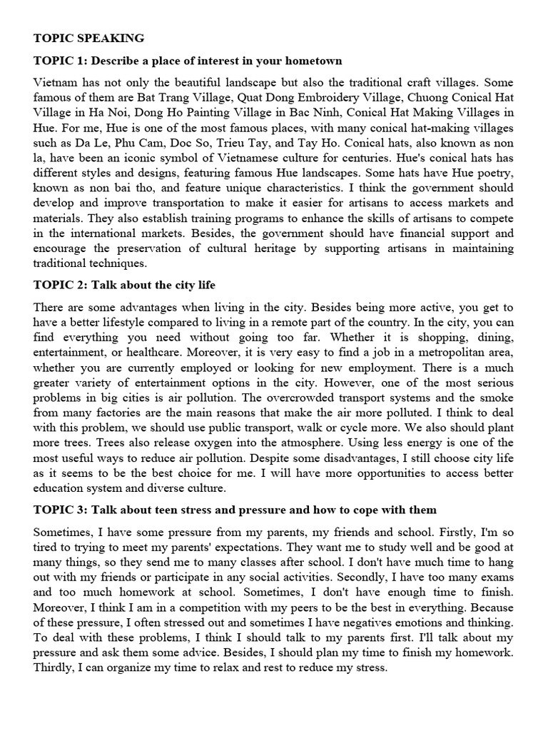 Topic Speaking | PDF | Hue | Adolescence
