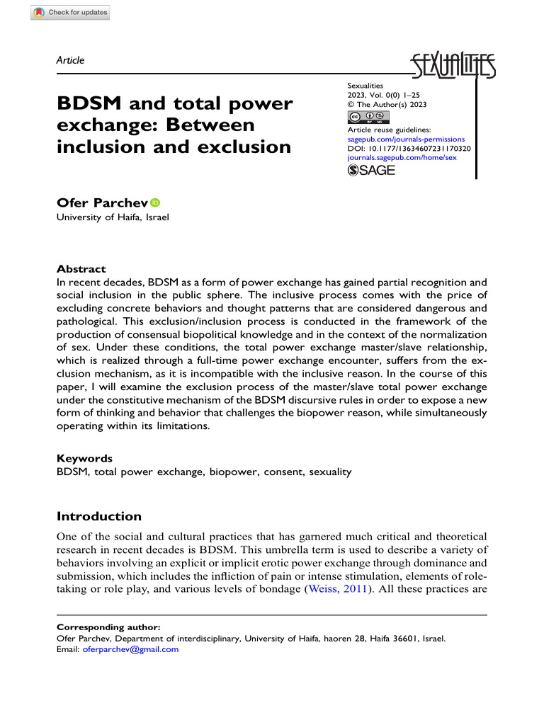 Parchev 2023 BDSM and Total Power Exchange Between Inclusion and ...