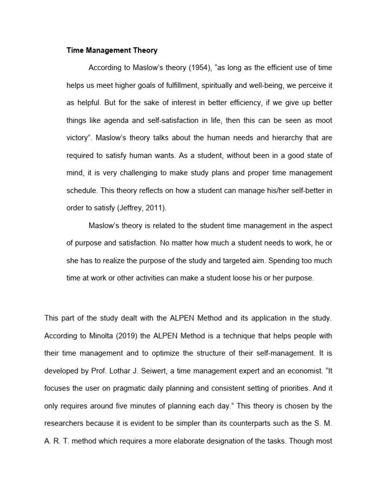 Time Management Theory | Download Free PDF | Time Management ...