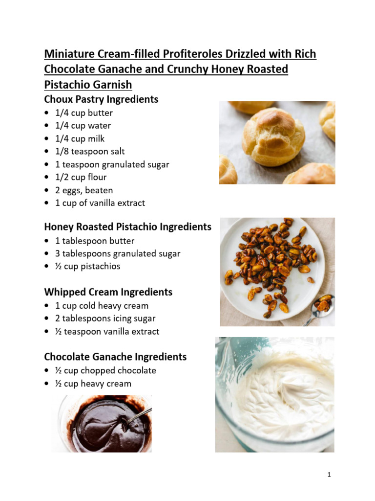 Cream Puffs Recipe | PDF | Teaspoon | Food And Drink Preparation