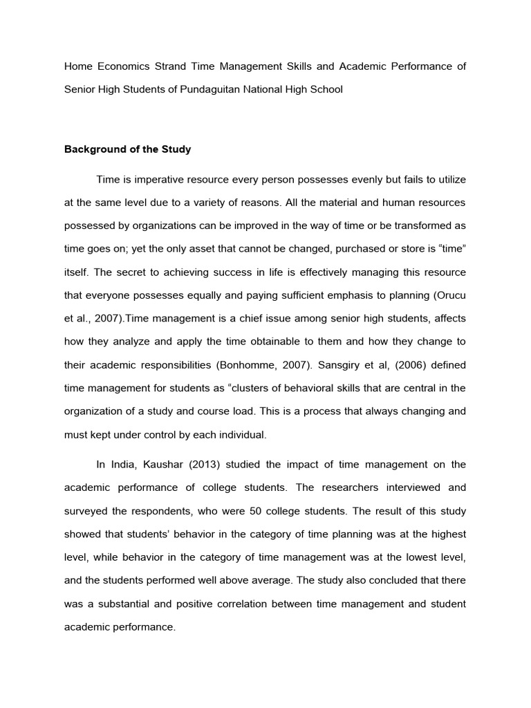 Time Management Research | PDF | Professional Skills | Time Management