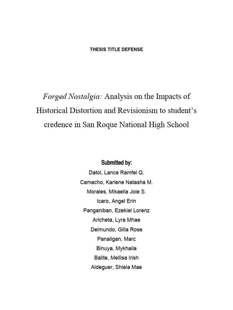 Thesis Title Defense | PDF | Data | Truth