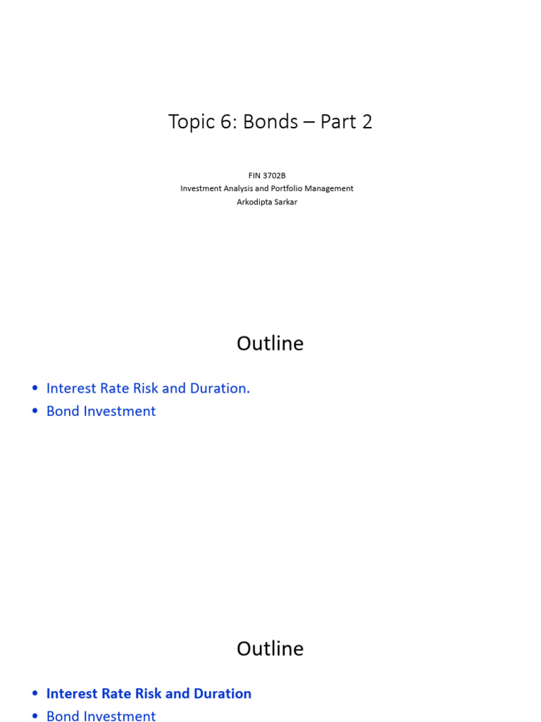 Investment Analysis and Portfolio Management: Lecture 6 Part 2 | PDF | Bonds (Finance) | Bond ...