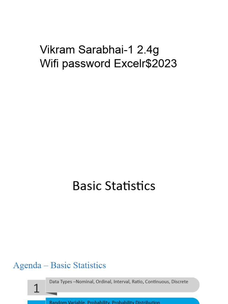 Day 01-Basic Statistics | PDF | Statistics | Level Of Measurement