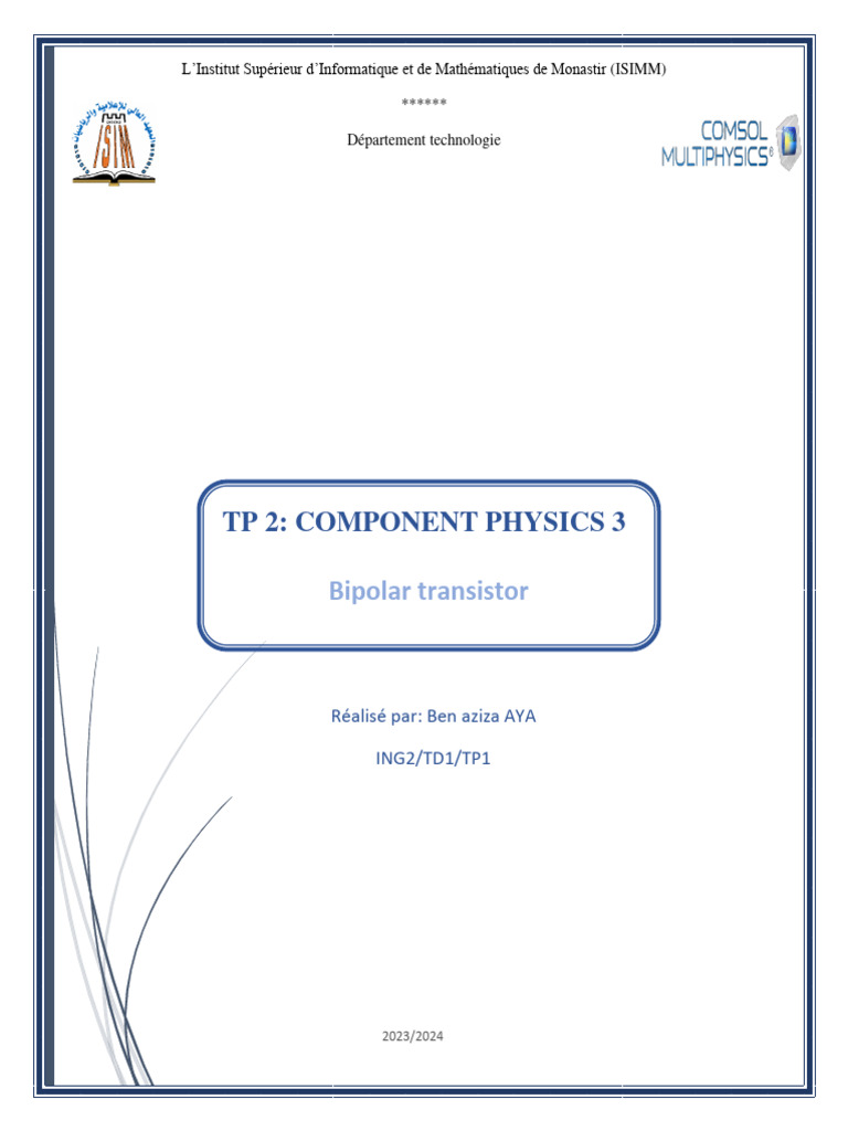 compte rendu tp2 | PDF | Bipolar Junction Transistor | Transistor