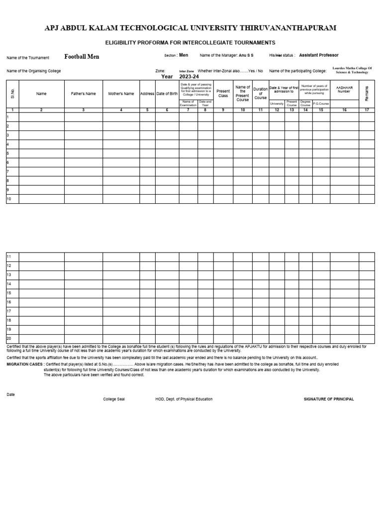 Eligibility Form | PDF | Academia | Career And Technical Education