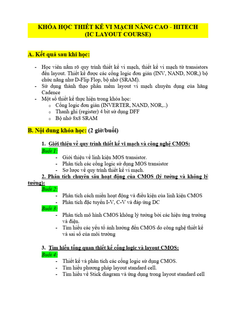 Ic Layout Course - Hitech | PDF