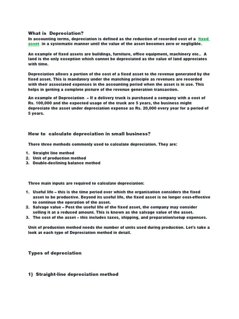 Depreciation Accounting Pdf Depreciation Fixed Asset