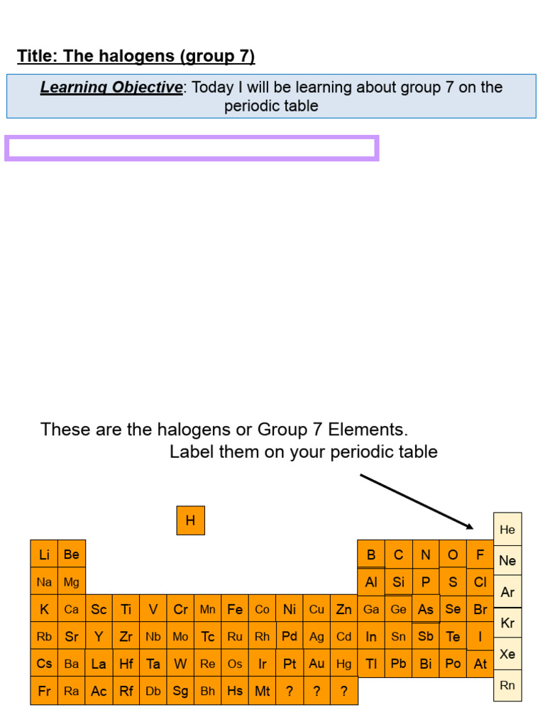 Understanding Group 7 Halogens | PDF | Hydroxide | Chlorine