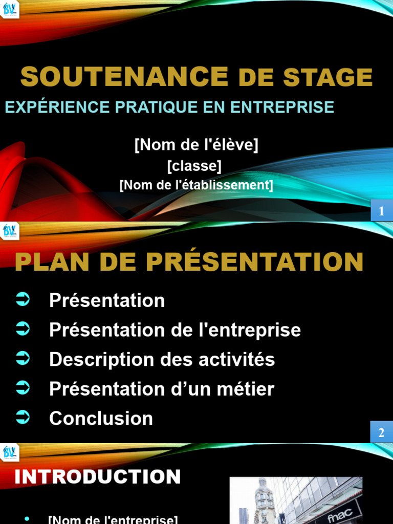 Atelier 7 BOUCHIBA Matrice de Présentation de Soutenance de Stage | PDF | Business