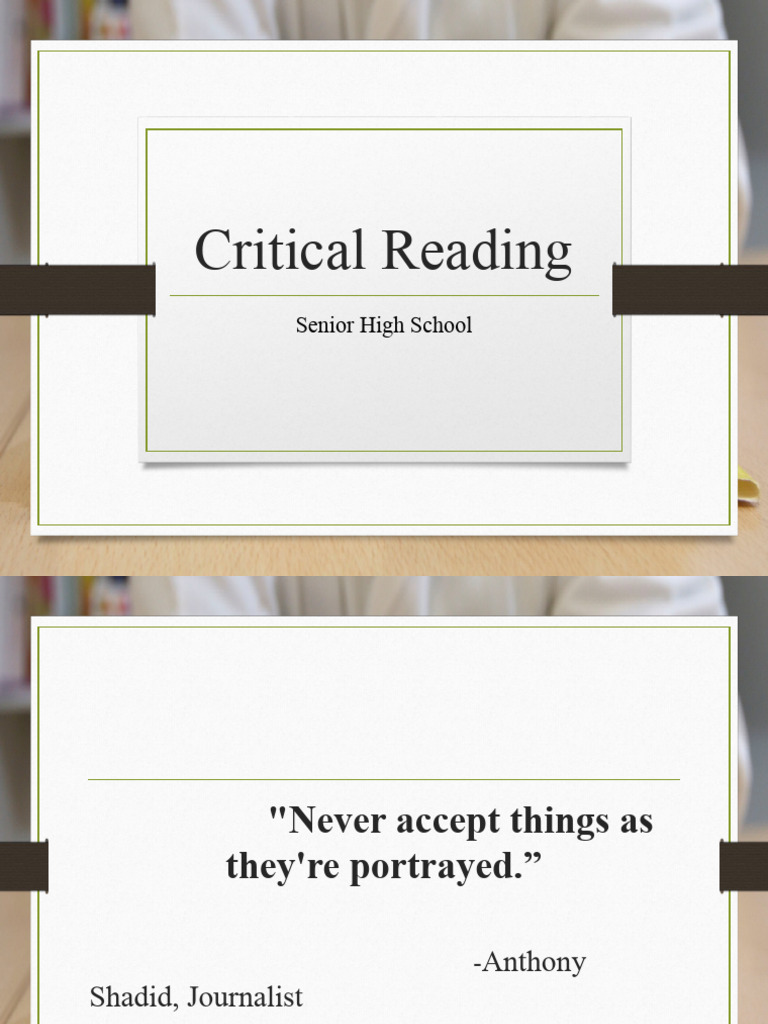 Essential Strategies for Critical Reading | PDF | Evidence | Truth