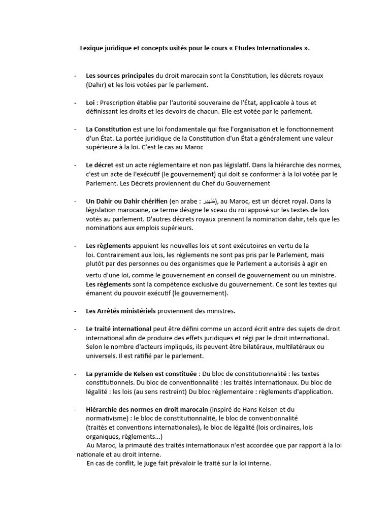 Lexique Juridique Pour Les Etudes Internationales | PDF