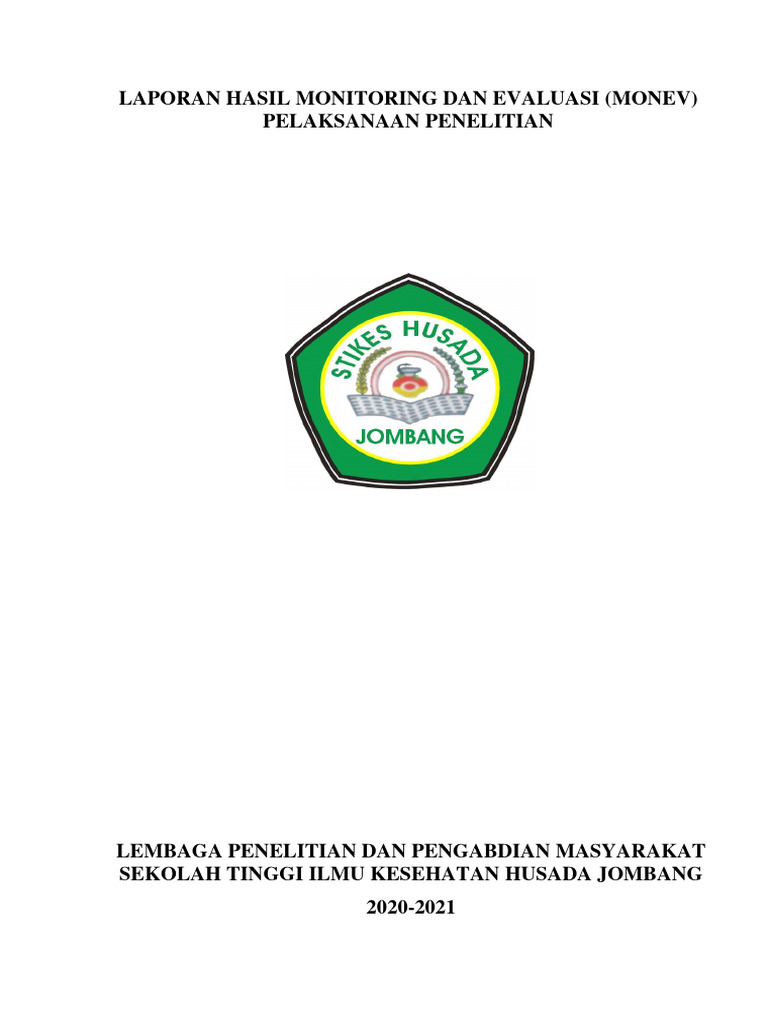 Monev Penelitian STIKes Husada 2020-2021 | PDF