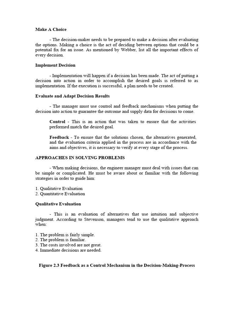 Make A Choice | Download Free PDF | Decision Making | Evaluation