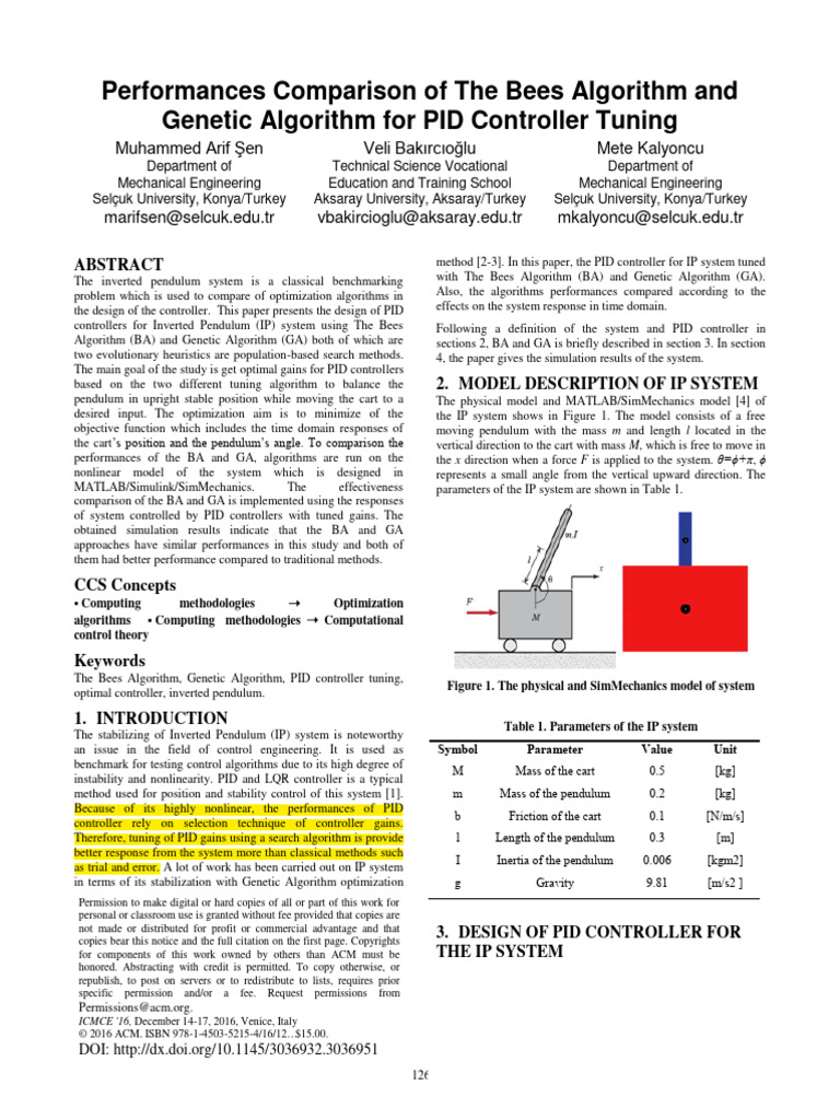 15 - Performances Comparison of The Bees Algorithm and Genetic Algorithm For PID Controller ...