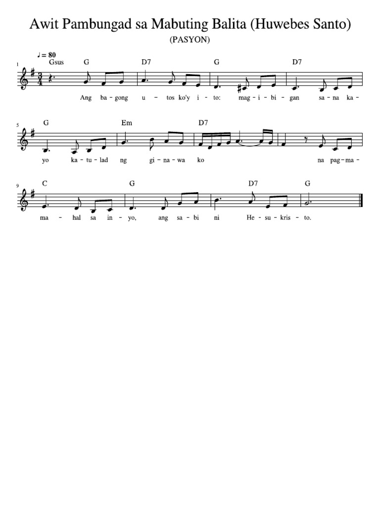 Pambungad Na Awit Sa Huwebes Santo | PDF