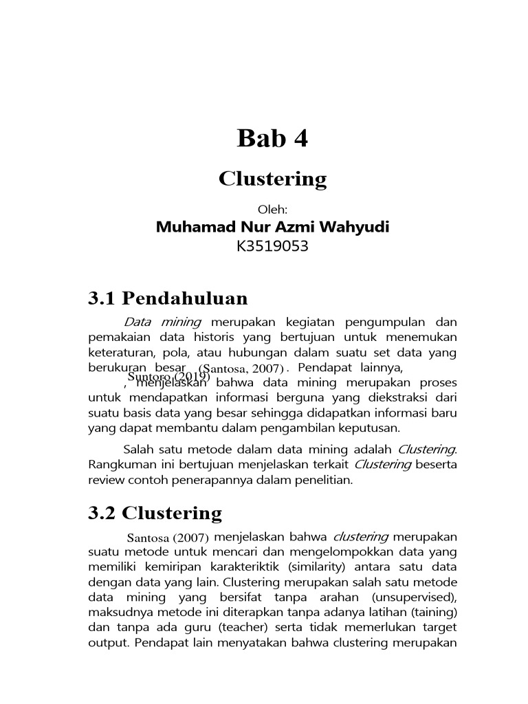 Materi Clustering | PDF | Metode & Bahan Ajar | Komputer