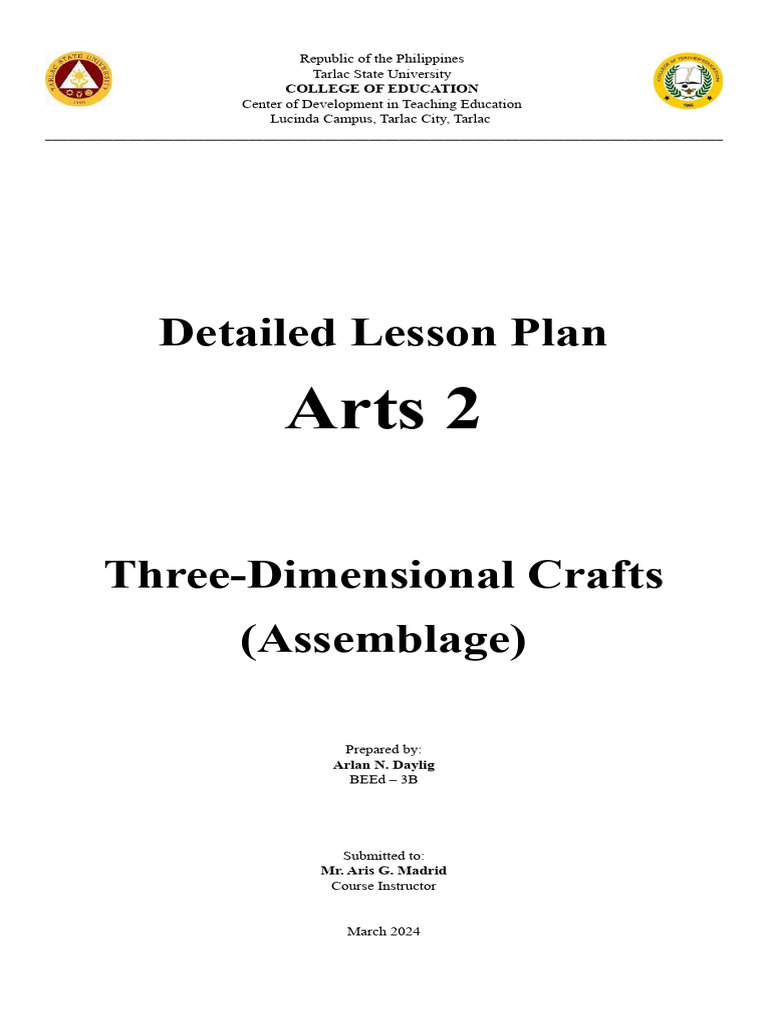 Daylig Arlan N. DLP 3D CRAFTS Assemblage | PDF | Length | Paper