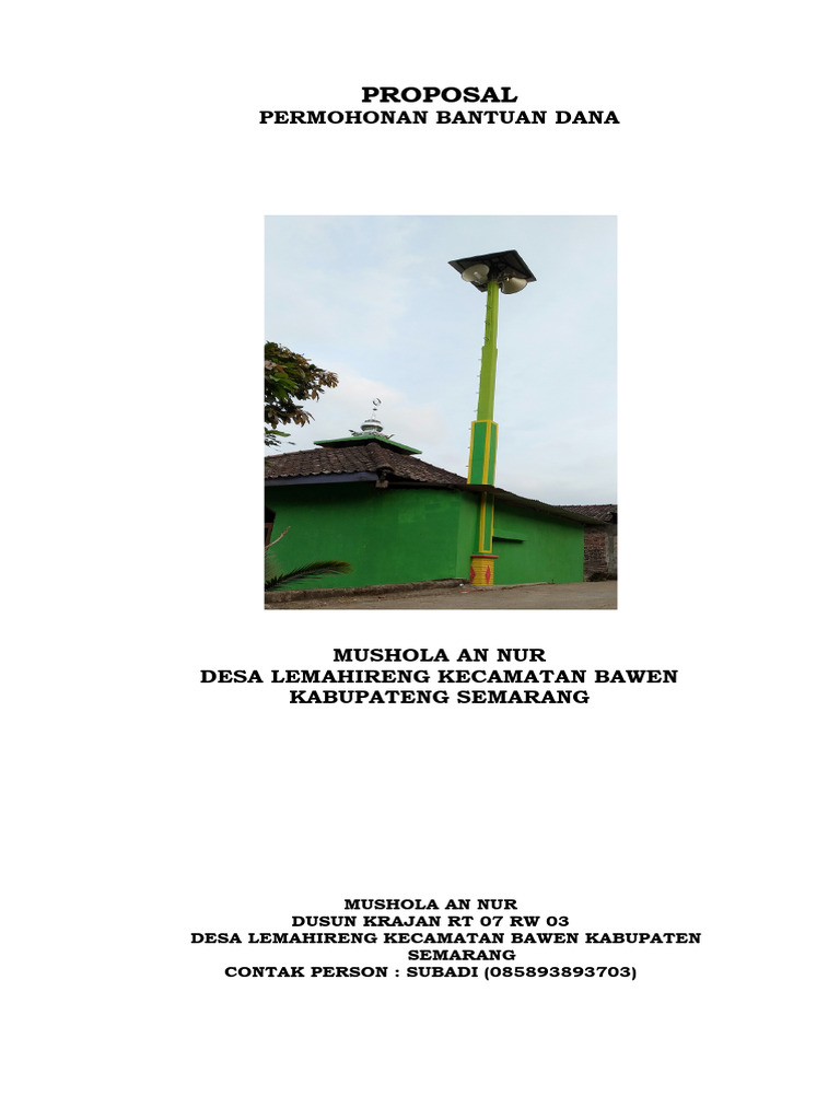 Proposal Dana Hibah Mushola ANNUR 2024 | PDF