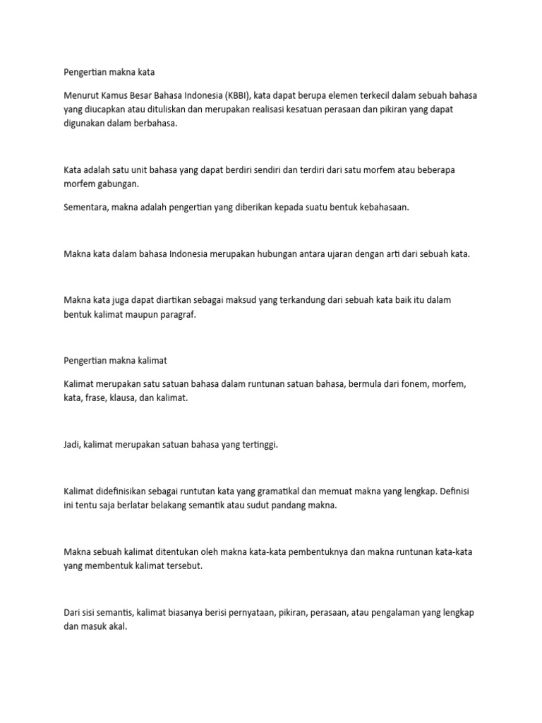 Pengertian Makna Kata | PDF