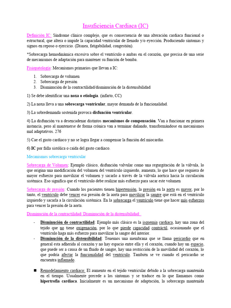 Insuficiencia Cardiaca | Descargar gratis PDF | Insuficiencia cardíaca | Corazón