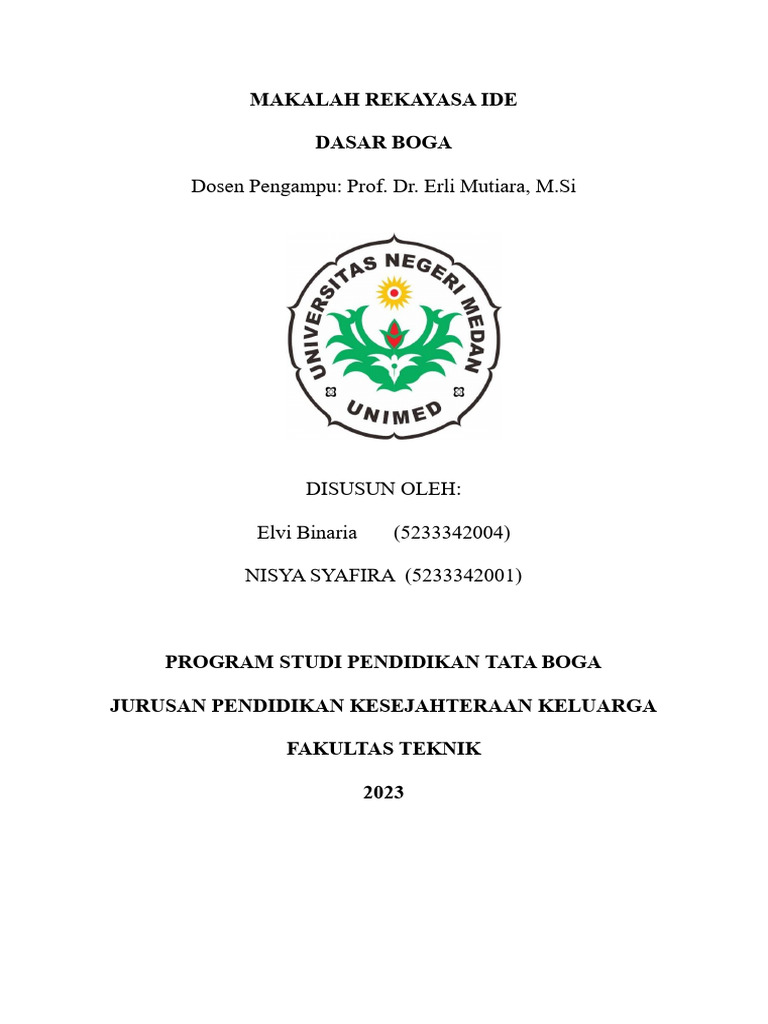 Rekayasa Ide Dasar Boga | PDF