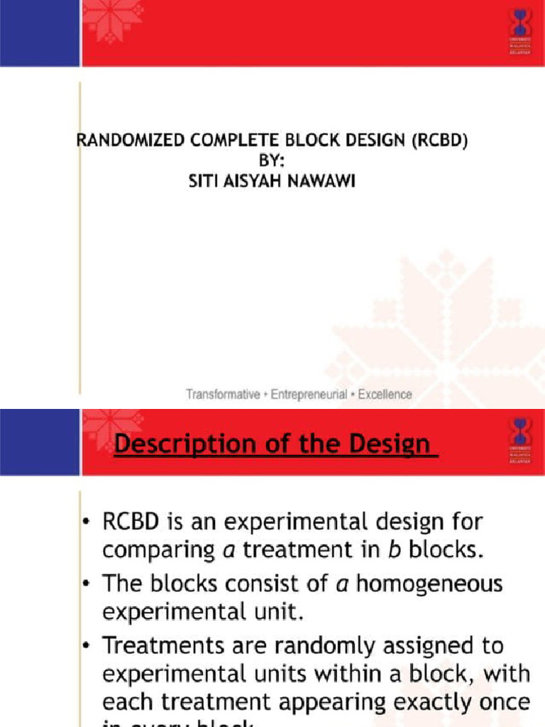 Randomized Complete Block Design | PDF