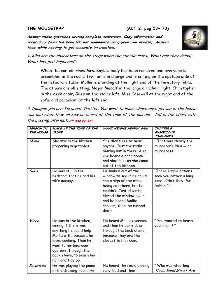 "The Mousetrap" Study Guide | PDF