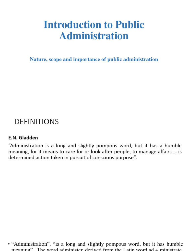 Introduction To Public Administration Lecture 24 February 2024 Pdf