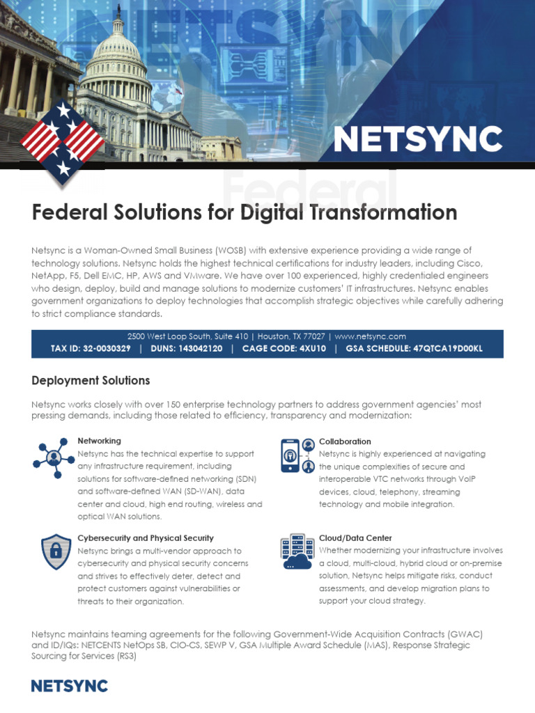 Netsync Federal Practice Collateral | PDF | Cloud Computing | Computer ...